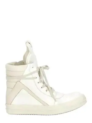 Rick Owens Geobasket High-top Leather Sneakers - White