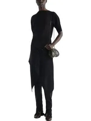 LEMAIRE Buttoned Merino Wool Blend Skirt - Black