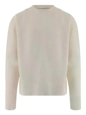 GOLDEN GOOSE Cotton Sweater With Logo Patch - Neutrals