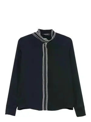 Fabiana Filippi High Neck Long Sleeve Shirt - Blue