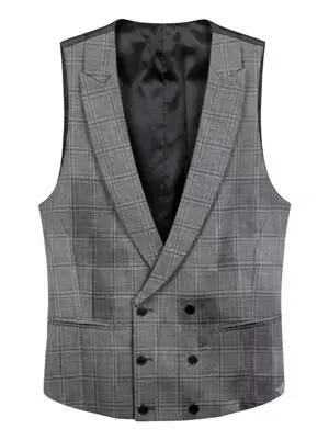 ROBERTO VINCENTI Check Pattern Waistcoat - Grey