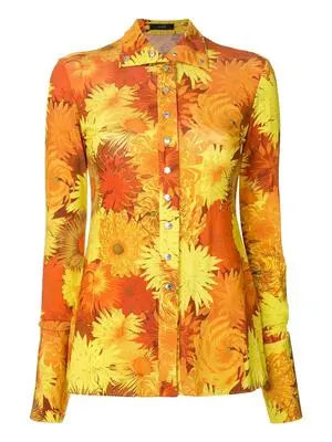 ELLERY Sala Floral Print Shirt - Orange
