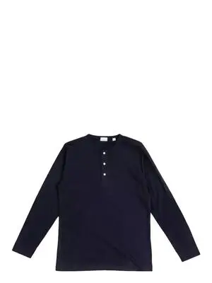 HANDVAERK Pj Long-sleeve Henley T-shirt - Blue