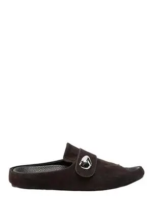 SERGIO MORETTI FIRENZE Embellished Open-toe Slip-on Sandals - Brown
