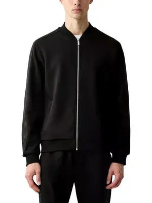 Karl Lagerfeld Logo Tape Zip-up Cardigan - Black
