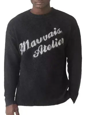 MAUVAIS Crew Neck Long Sleeve Sweater - Black