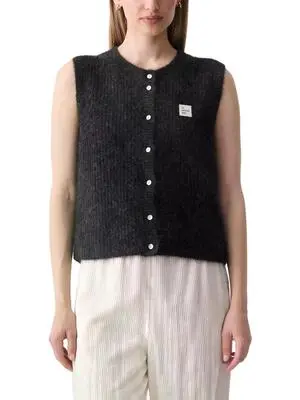 American Vintage Sleeveless Knitted Cardigan - Grey