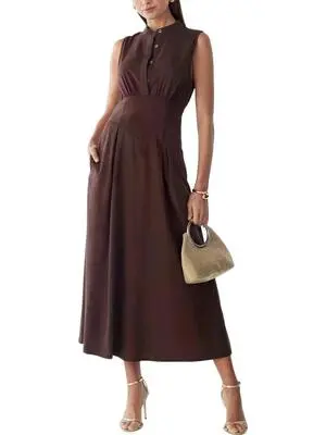 WILLA Bexley Midi Dress - Brown