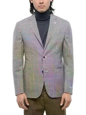 Corneliani Checked Wool Blazer - Neutrals