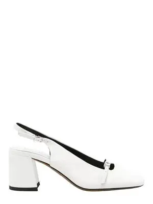 SERGIO MORETTI FIRENZE Buckle-detail Slingback Pumps - White