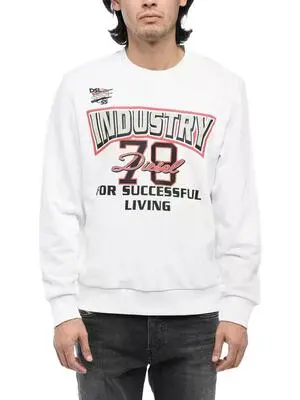 DIESEL® Logo Print Crew Neck Sweatshirt - White