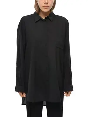SUPER BLOND Patch-pocket Wool Shirt - Black