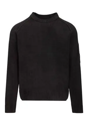 C.P. COMPANY Lens Detail Cotton Sweater - Black