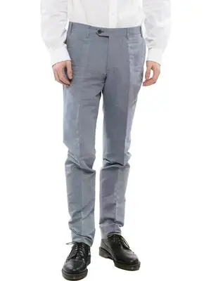 Corneliani Tailored Cotton Piqué Trousers - Grey