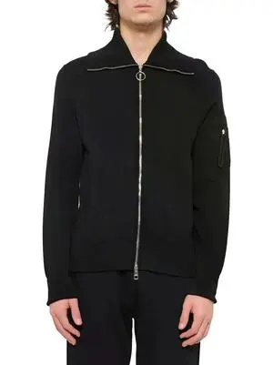 Neil Barrett Zip-up Ribbed-trim Jacket - Black
