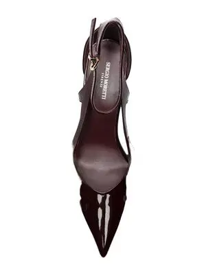 SERGIO MORETTI FIRENZE Patent Finish Ankle Strap Pumps - Red