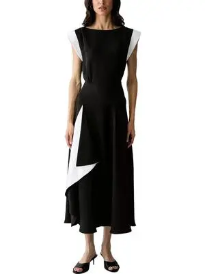 Karl Lagerfeld Sleeveless Color-block Dress - Black