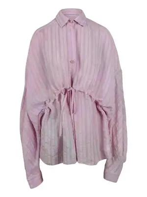 THELATEST Dalida Striped Shirt With Drawstring Detail - Pink