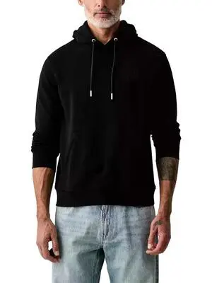 Karl Lagerfeld Embroidered Logo Drawstring Hoodie - Black