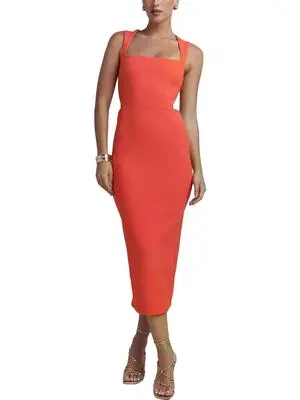 BWLDR Cut-out Sleeveless Midi Dress - Orange