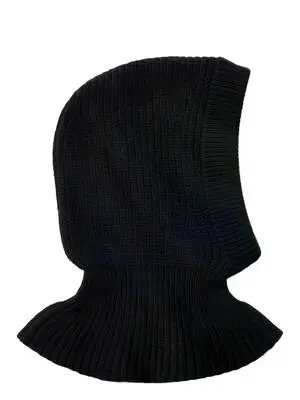 LEMAIRE Ribbed Worsted Wool Balaclava - Black