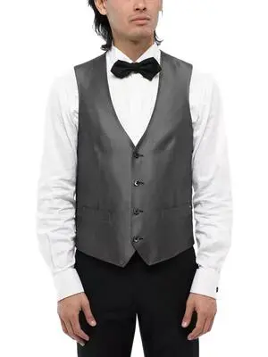 Corneliani Embroidered Silk Waistcoat - Grey