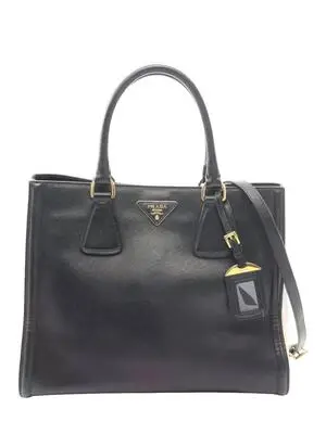 Prada Saffiano Galleria Satchel - Black