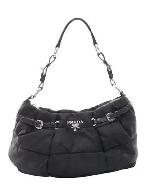 Prada Impuntu Tissu Shoulder Bag - Black