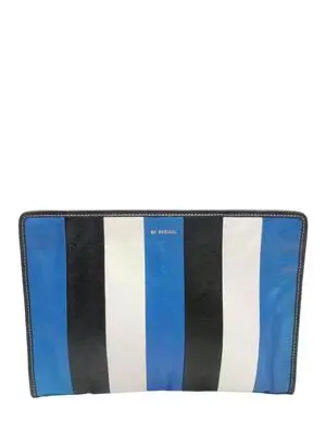 Balenciaga Lambskin Bazar Clutch Bag - Blue