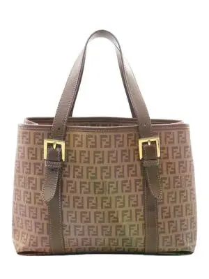 Fendi Zucchino Coated Canvas Tote Bag - Brown