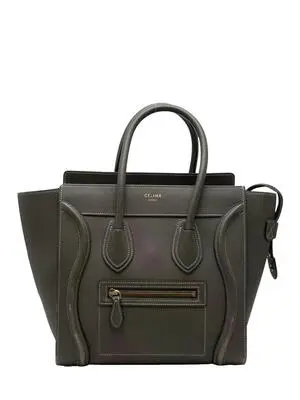 Celine Micro Drummed Calfskin Luggage Tote Bag - Grey