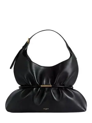 Balmain Sphynx Medium Bag In Smooth Leather - Black
