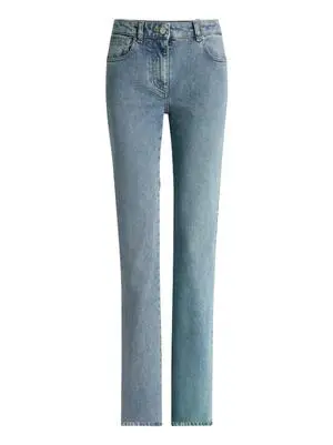 Balmain Bootcut Faded Denim Jeans - Blue