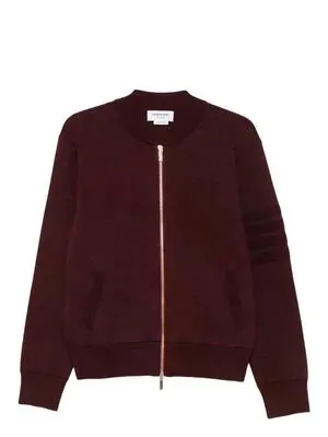 Thom Browne 4-bar Zip-up Cardigan - Red