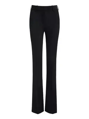 Balmain Low-waisted Wool-satin Trousers - Black