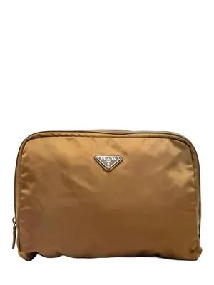 Prada Tessuto Clutch Bag - Brown