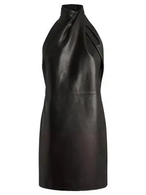 Balmain Lambskin Open-back Dress - Black