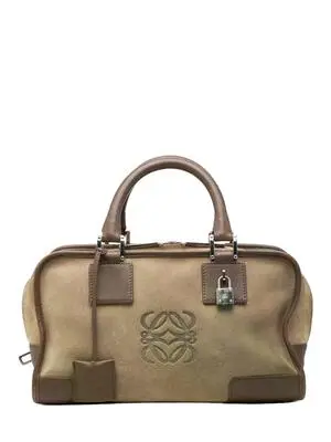 Loewe 2004 Suede Amazona 28 Handbag - Brown