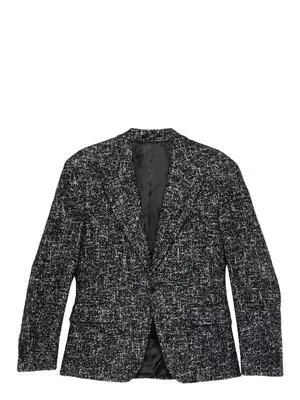 Karl Lagerfeld Glitter-effect Tweed Blazer - Black
