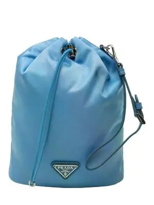 Prada Tessuto Drawstring Bucket Bag - Blue