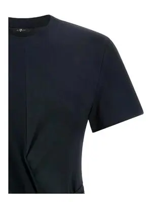 7 For All Mankind Twisted Ruched T-shirt - Black