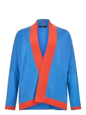 MOORER Moorer Contrast Trim Drop Shoulder Cardigan