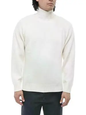 PAOLO PECORA Ribbed-edge Wool Turtleneck Sweater - Neutrals