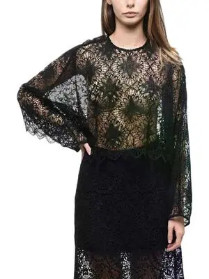 Beaufille Kubrick Macramé Lace Blouse - Black