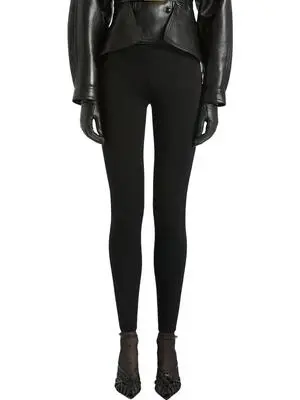 Balmain High-waisted Milano Jersey Trousers - Black