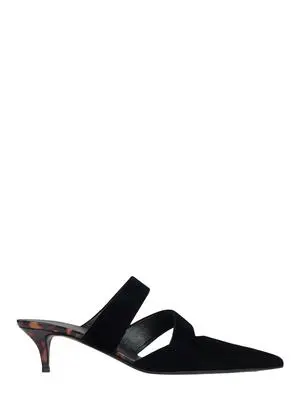 Balmain Velvet Tortoiseshell-effect Mules - Black