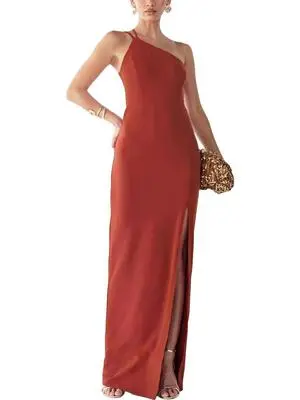 BWLDR Boston One-shoulder Maxi Dress - Orange