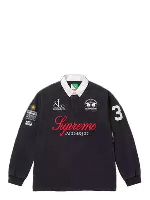 Supreme X La Martina Logo-print Polo Shirt - Black