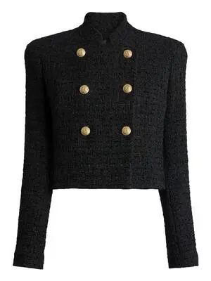 Balmain Balmain Tweed Officer Jacket Black