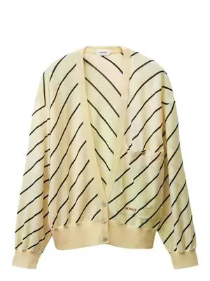 Versace Diagonal Stripe Cardigan - Yellow